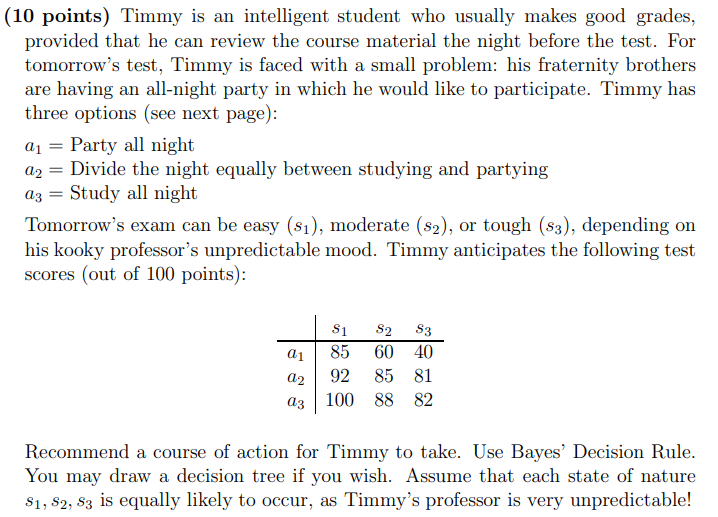 Solved Tommy is an intelligent student who usually makes | Chegg.com