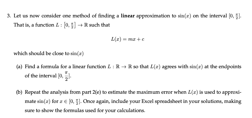 Solved 3. Let us now consider one method of finding a linear | Chegg.com