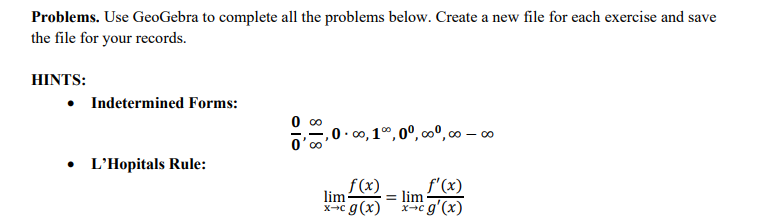 Solved Problems. Use GeoGebra to complete all the problems | Chegg.com