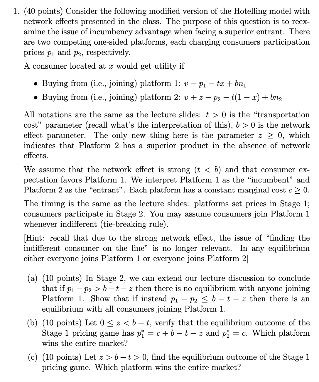 Solved (40 ﻿points) ﻿Consider the following modified version | Chegg.com