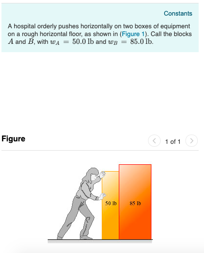 Solved A hospital orderly pushes horizontally on two boxes | Chegg.com