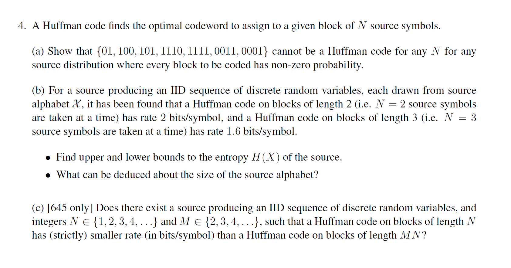 A Huffman code finds the optimal codeword to assign | Chegg.com