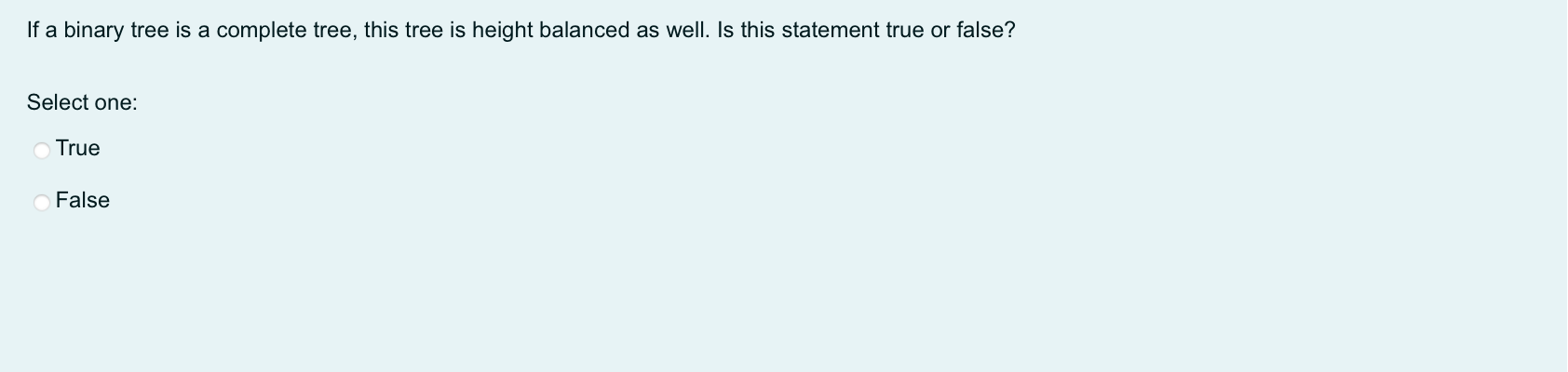 Solved If a binary tree is a complete tree, this tree is | Chegg.com
