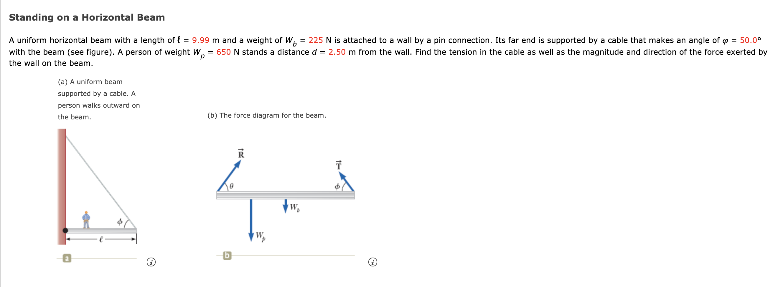 Solved Standing on a Horizontal Beam A uniform horizontal | Chegg.com