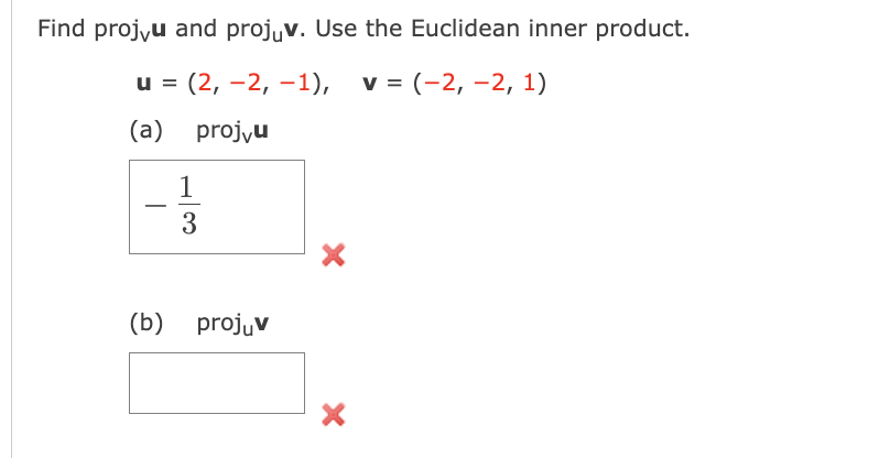 Solved Find projvu and projuv. Use the Euclidean inner | Chegg.com