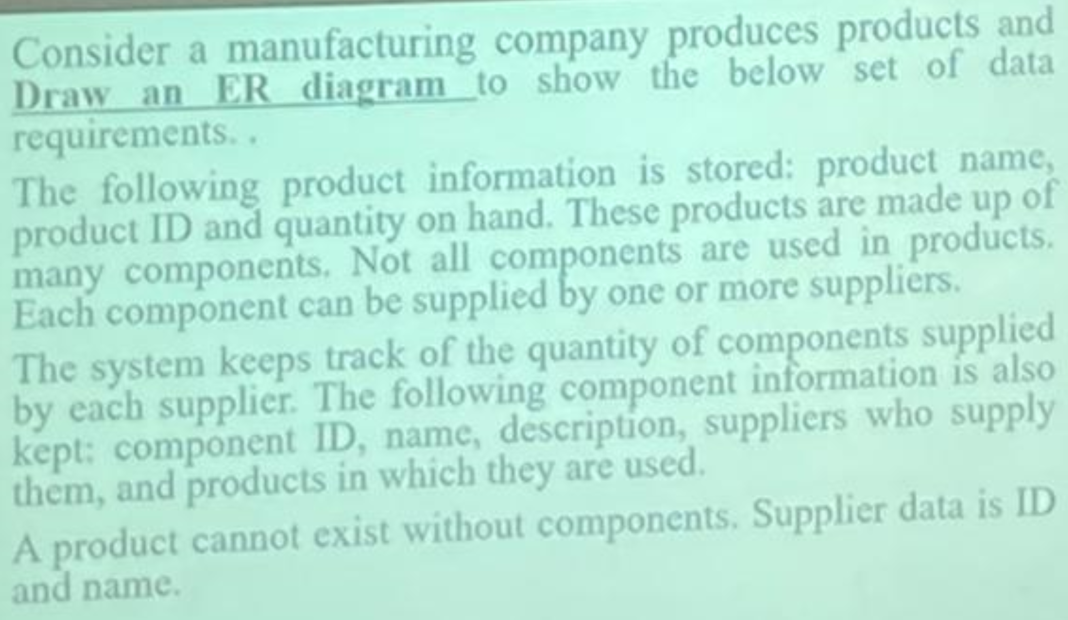 Consider a manufacturing company produces products | Chegg.com