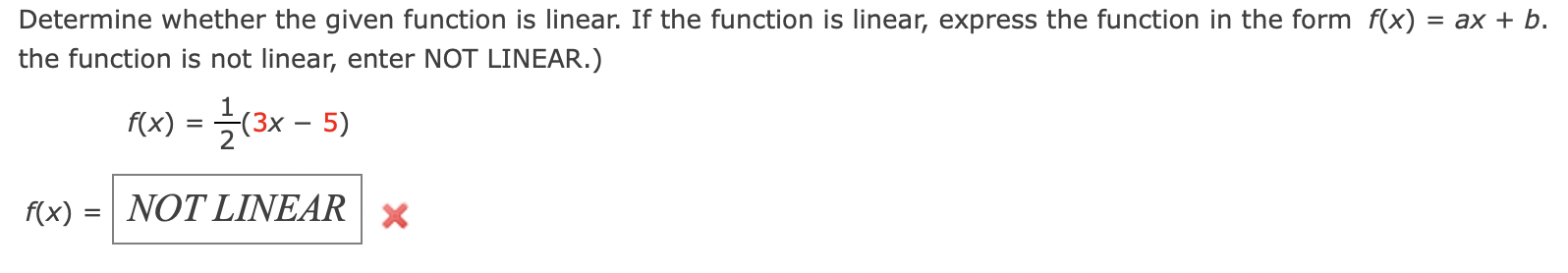 Solved Determine whether the given function is linear. If | Chegg.com