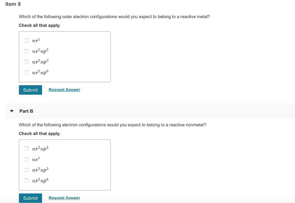 Solved Item 9 Which Of The Following Outer Electron