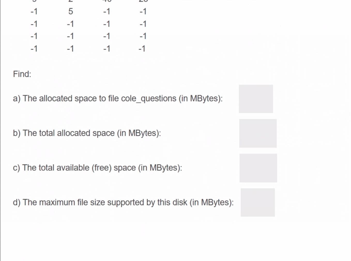 Solved A System Uses Indexed Allocation Of Disk Space To 