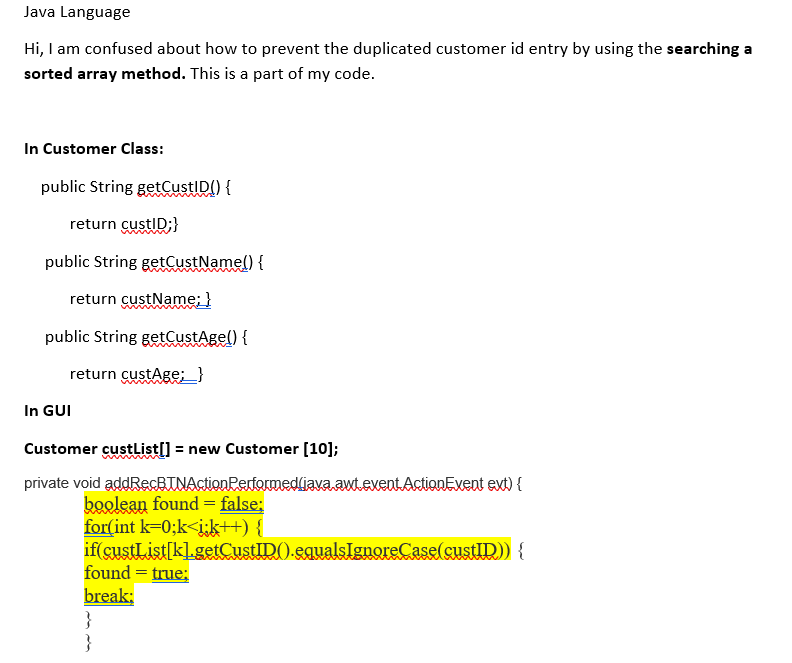 Solved Java Language Hi, I am confused about how to prevent | Chegg.com