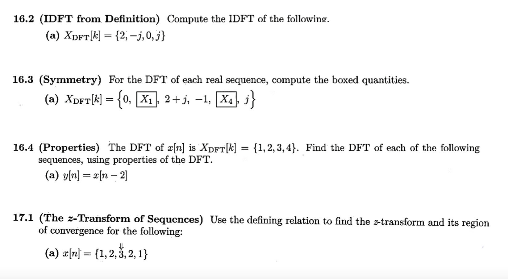 Solved 16.2 (IDFT from Definition) ﻿Compute the IDFT of the | Chegg.com