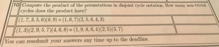 Solved 10 Compute the product of the permutations in | Chegg.com