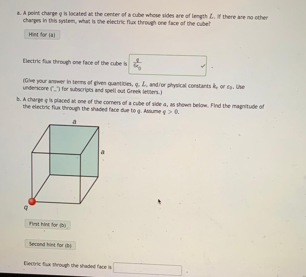 Solved a. A point charge q is located at the center of a | Chegg.com