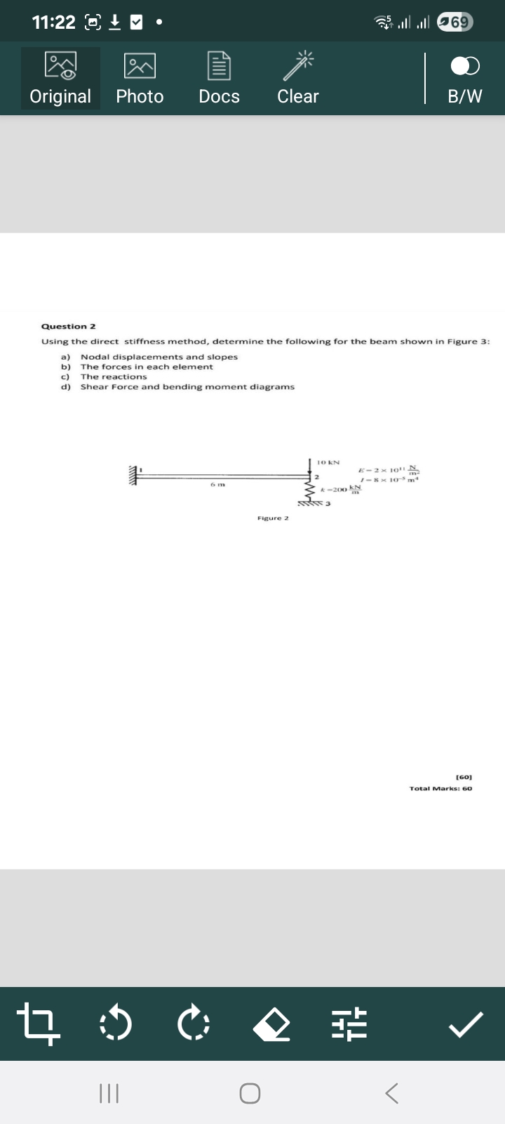 Question 2 ﻿Using the direct stiffness method, | Chegg.com