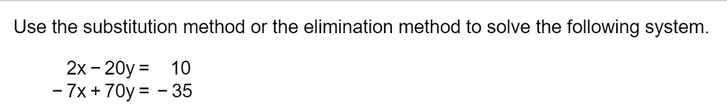 Solved Use the substitution method or the elimination method | Chegg.com