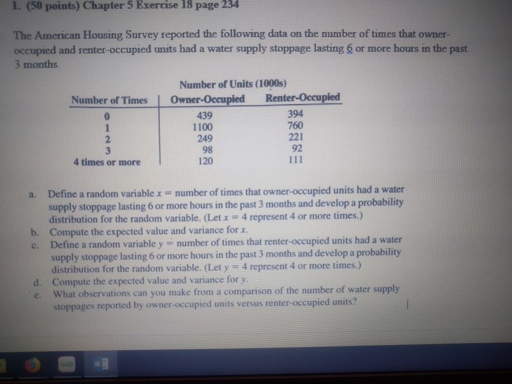 Solved L. (50 points) Chapter 5 Exercise 18 page 234 The | Chegg.com