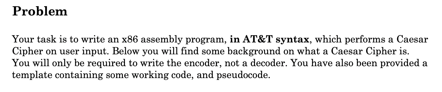 Solved Your task is to write an x86 assembly program, in | Chegg.com