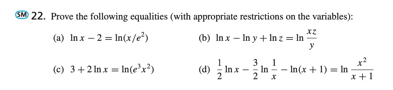 Solved M) 22. Prove the following equalities (with | Chegg.com