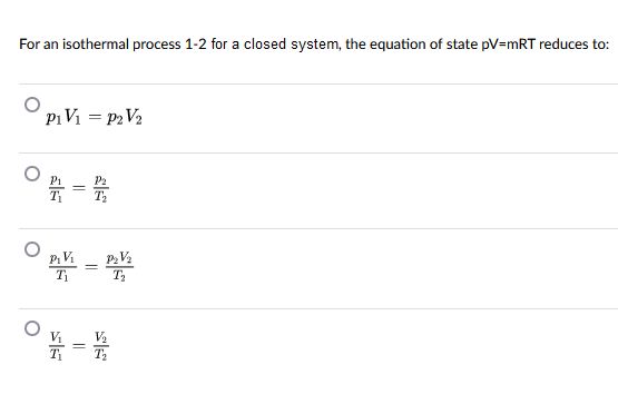 Solved For an isothermal process 1-2 for a closed system, | Chegg.com