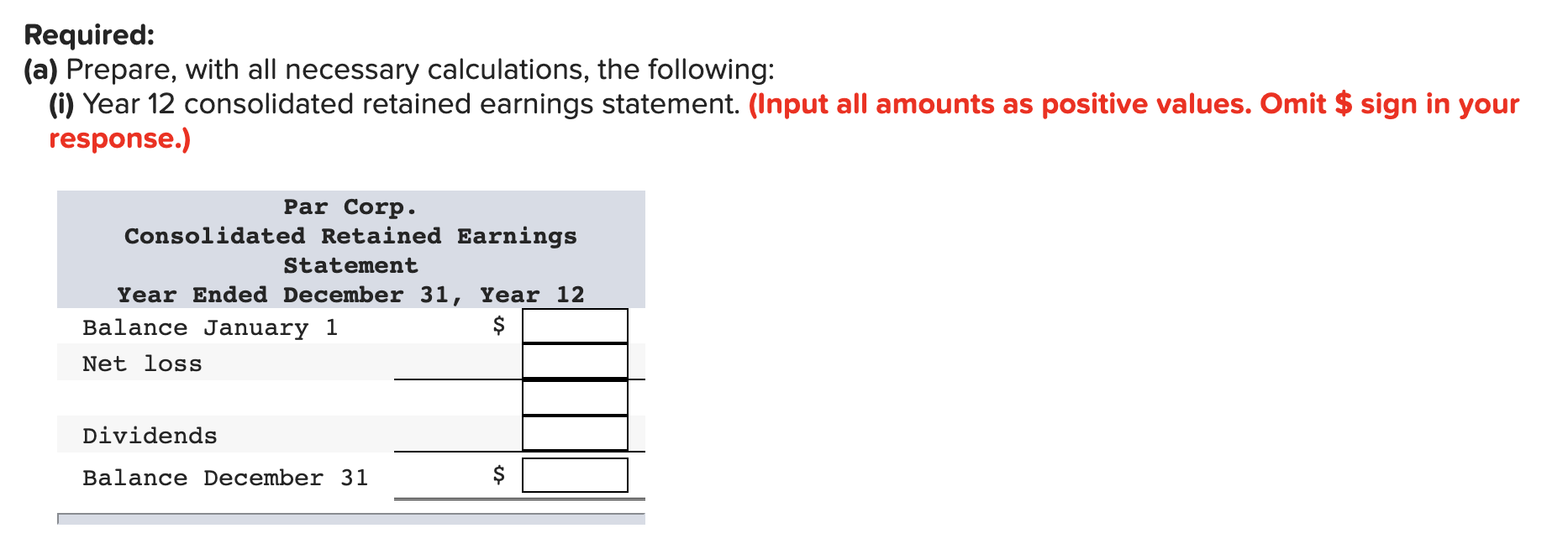 Financial statements of Par Corp. and its subsidiary | Chegg.com