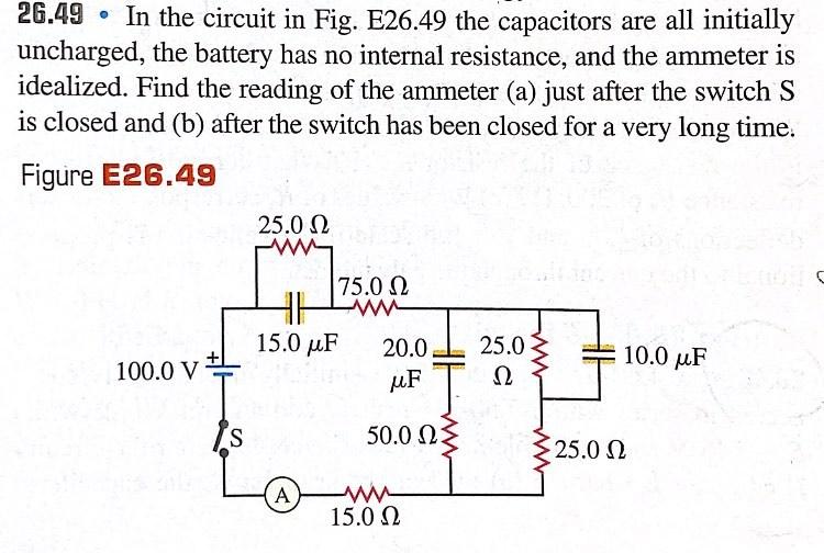 Solved 26.49 - In the circuit in Fig. E26.49 the capacitors | Chegg.com