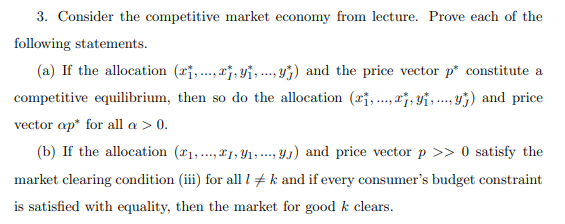 Solved 3. Consider the competitive market economy from | Chegg.com