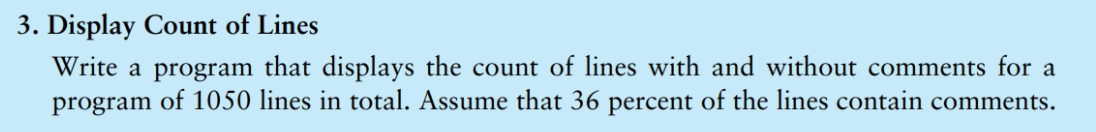 Solved 3. Display Count of Lines Write a program that | Chegg.com