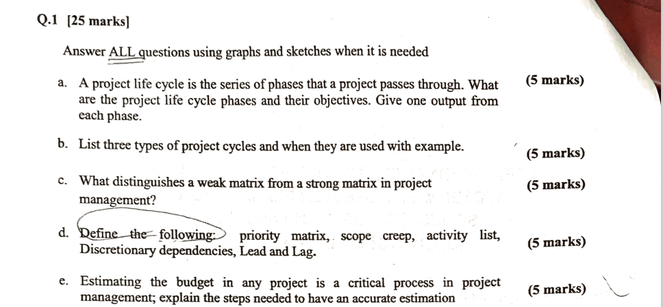 Solved Q.1 [25 marks) Answer ALL questions using graphs and | Chegg.com