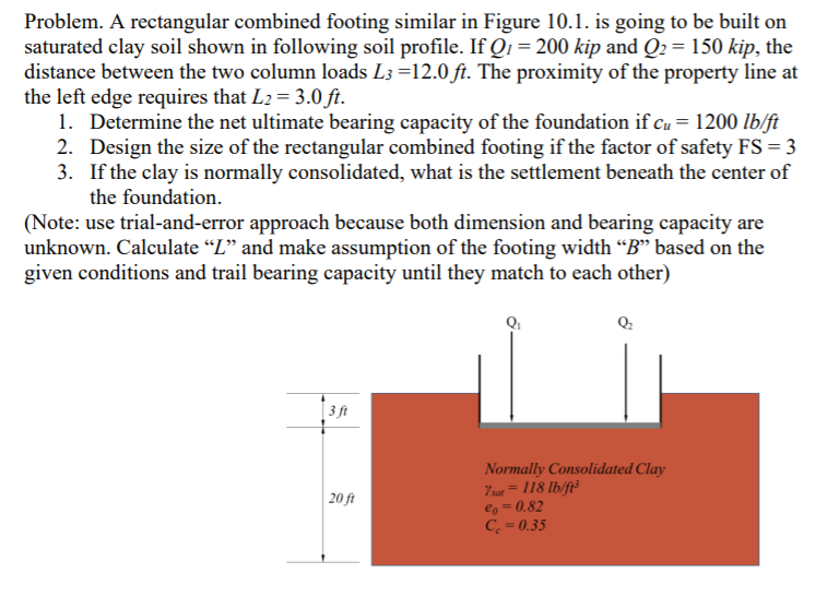 Solved Problem. A rectangular combined footing similar in | Chegg.com