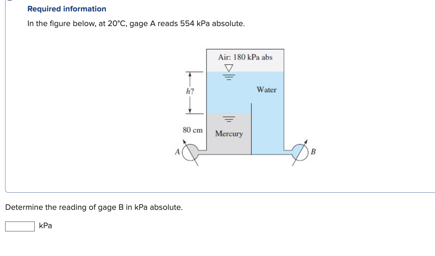 Solved Required information In the figure below, at 20∘C, | Chegg.com