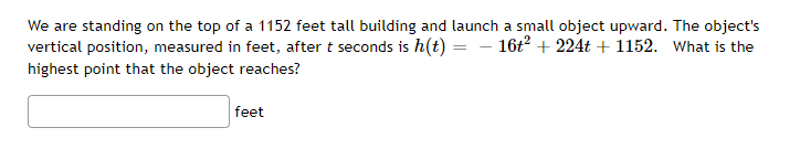 Solved We are standing on the top of a 1152 feet tall | Chegg.com