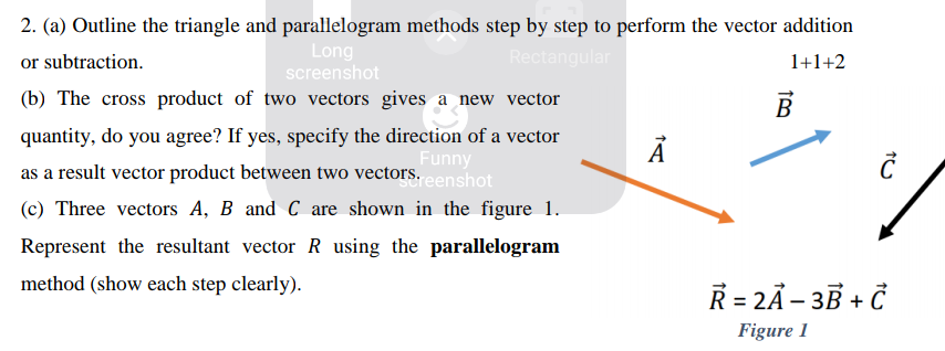 Solved 2. (a) Outline the triangle and parallelogram methods | Chegg.com
