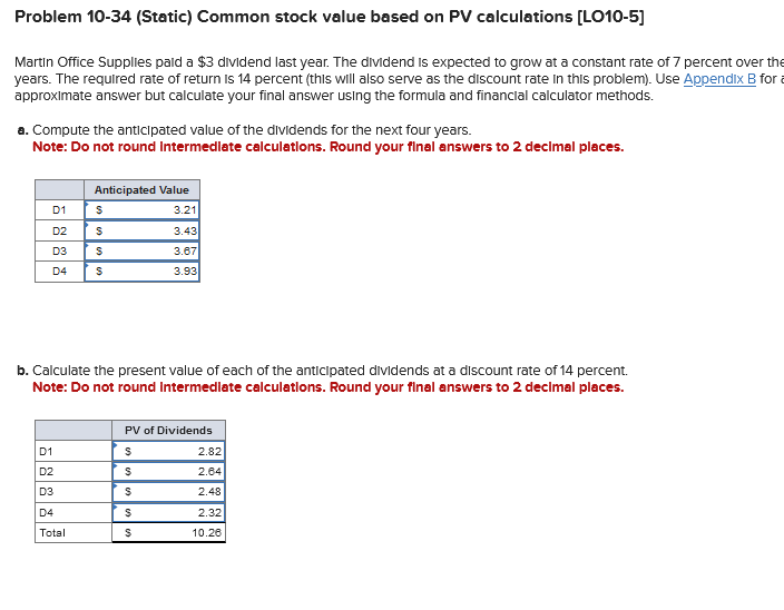 Solved Present value of $1,PVIF PV=FV[1/(1+i)n]Problem 10-34 | Chegg.com