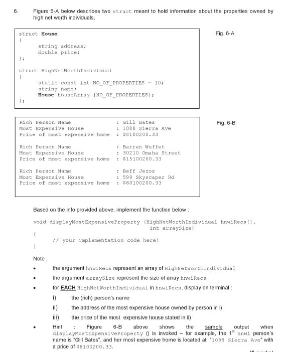 Solved 6 Figure 6-A below describes two struct meant to hold | Chegg.com