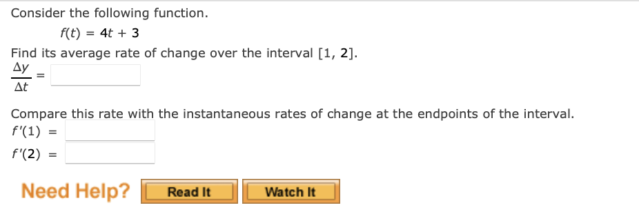 Solved Consider the following function. f(t)=4t+3 Find its | Chegg.com