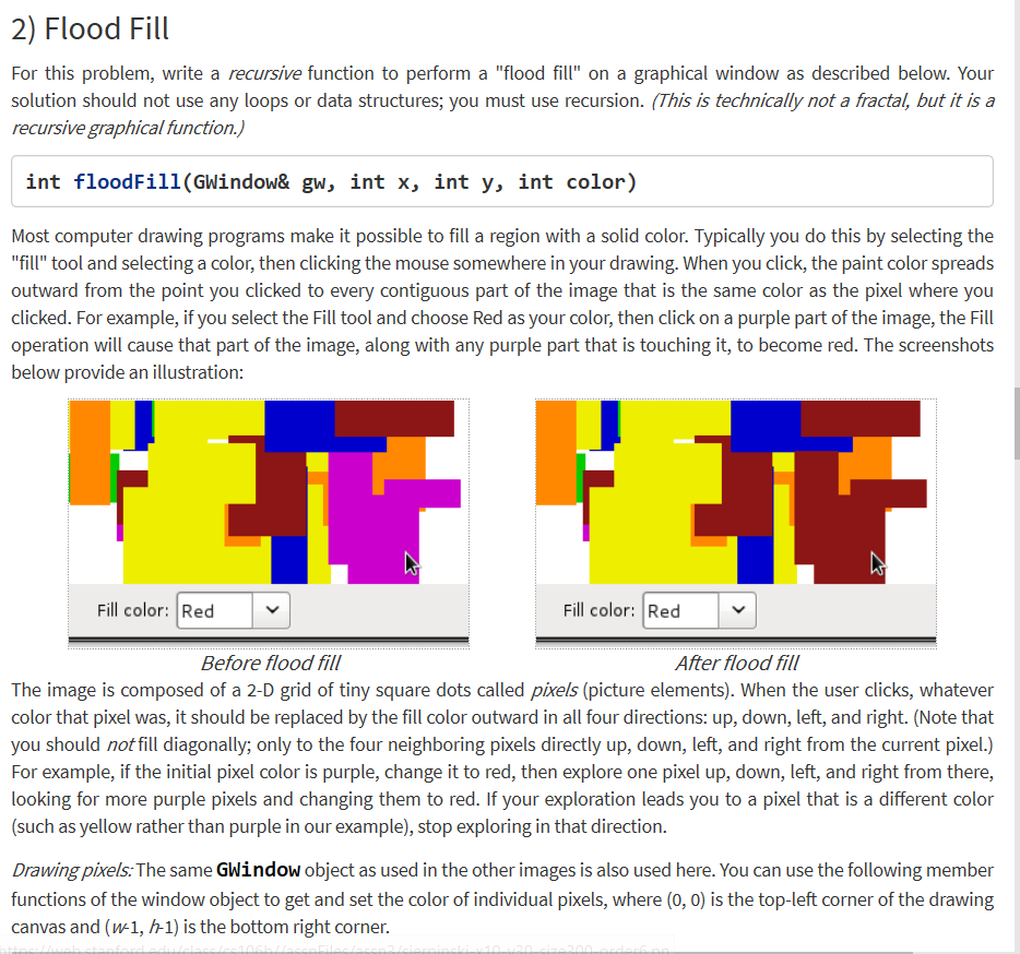 2) Flood Fill For this problem, write a recursive | Chegg.com