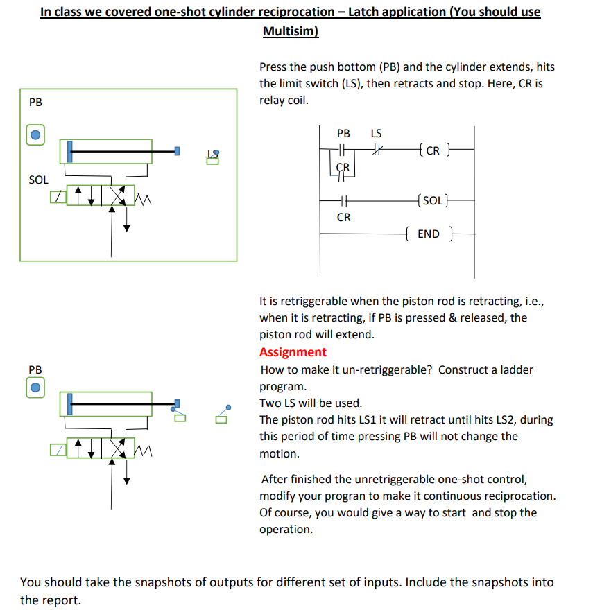 Solved In class we covered one-shot cylinder reciprocation - | Chegg.com
