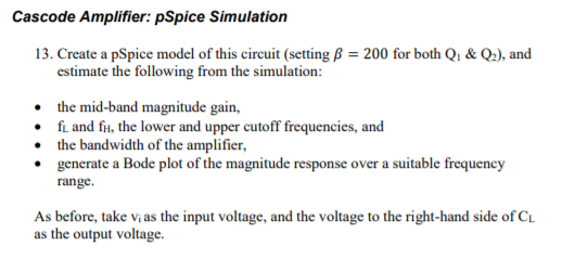 Solved Cascode Amplifier: Manual Calculation Consider the | Chegg.com