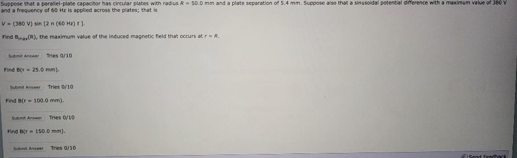 Solved Suppose that a parallel-plate capacitor has circular | Chegg.com