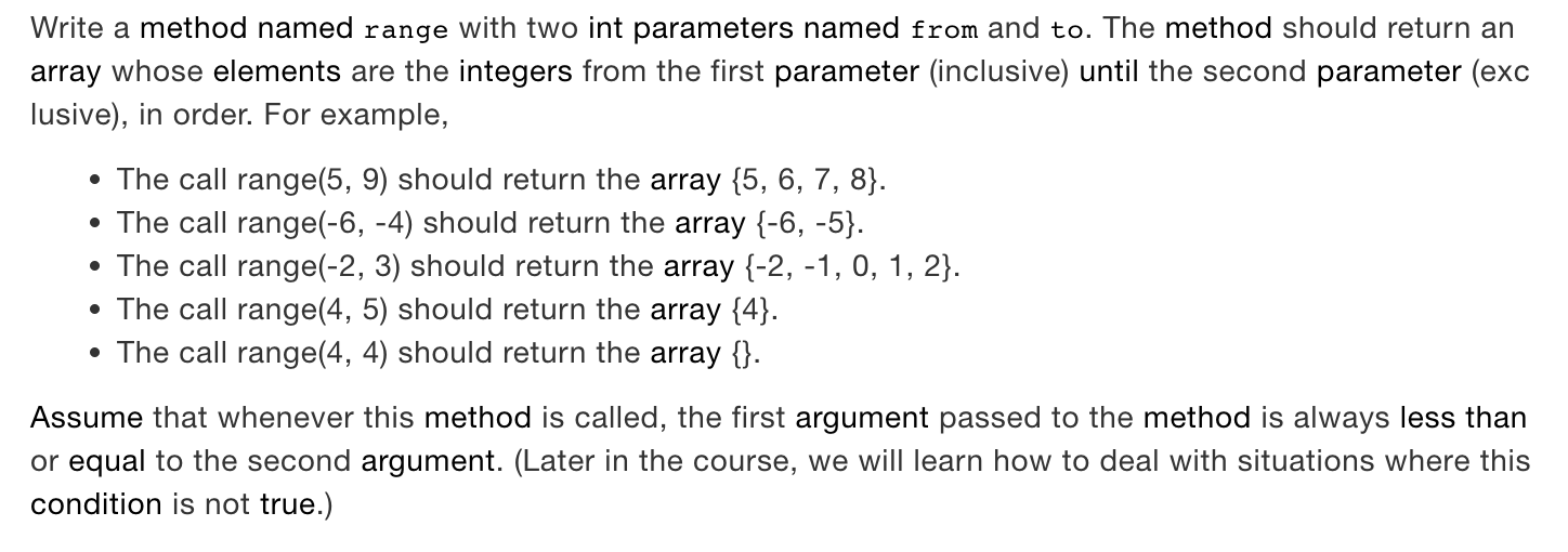 Solved Write a method named range with two int parameters | Chegg.com Solved Write a method named range with two int parameters | Chegg.com