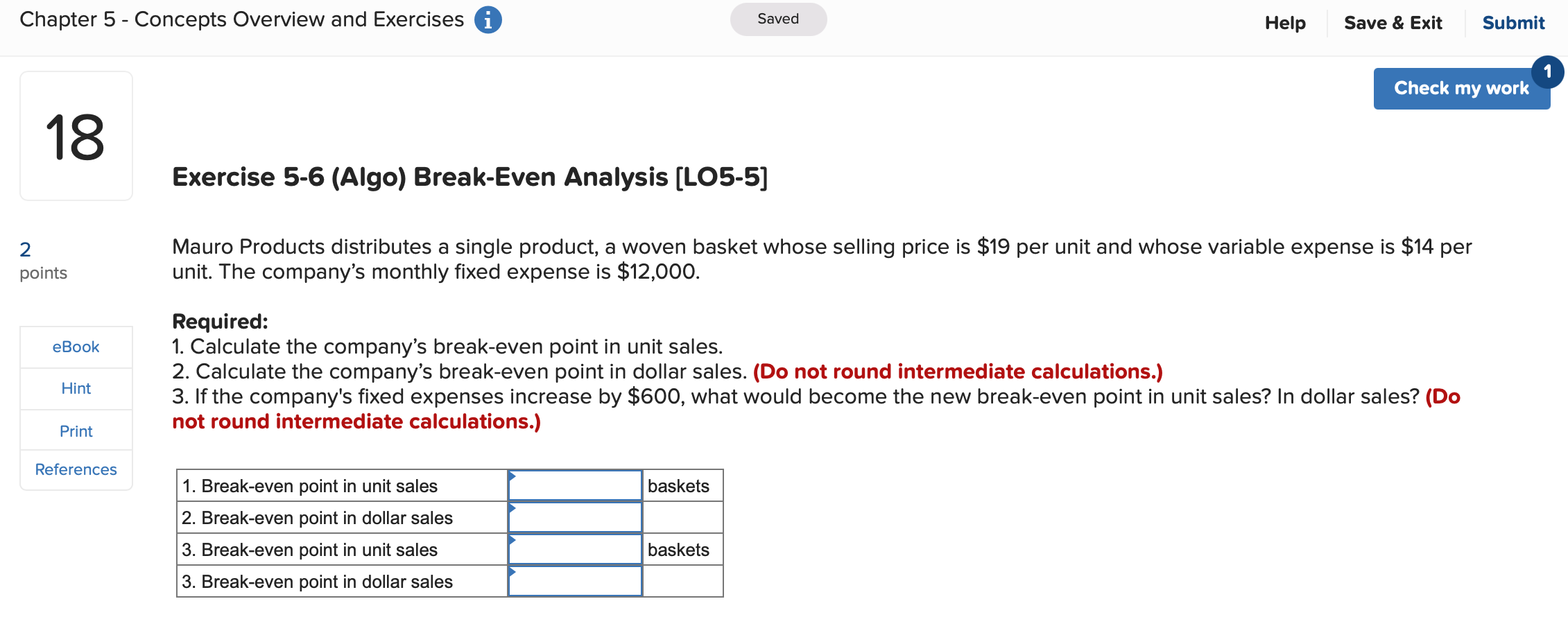 Solved Chapter 5 - Concepts Overview and Exercises A Saved | Chegg.com