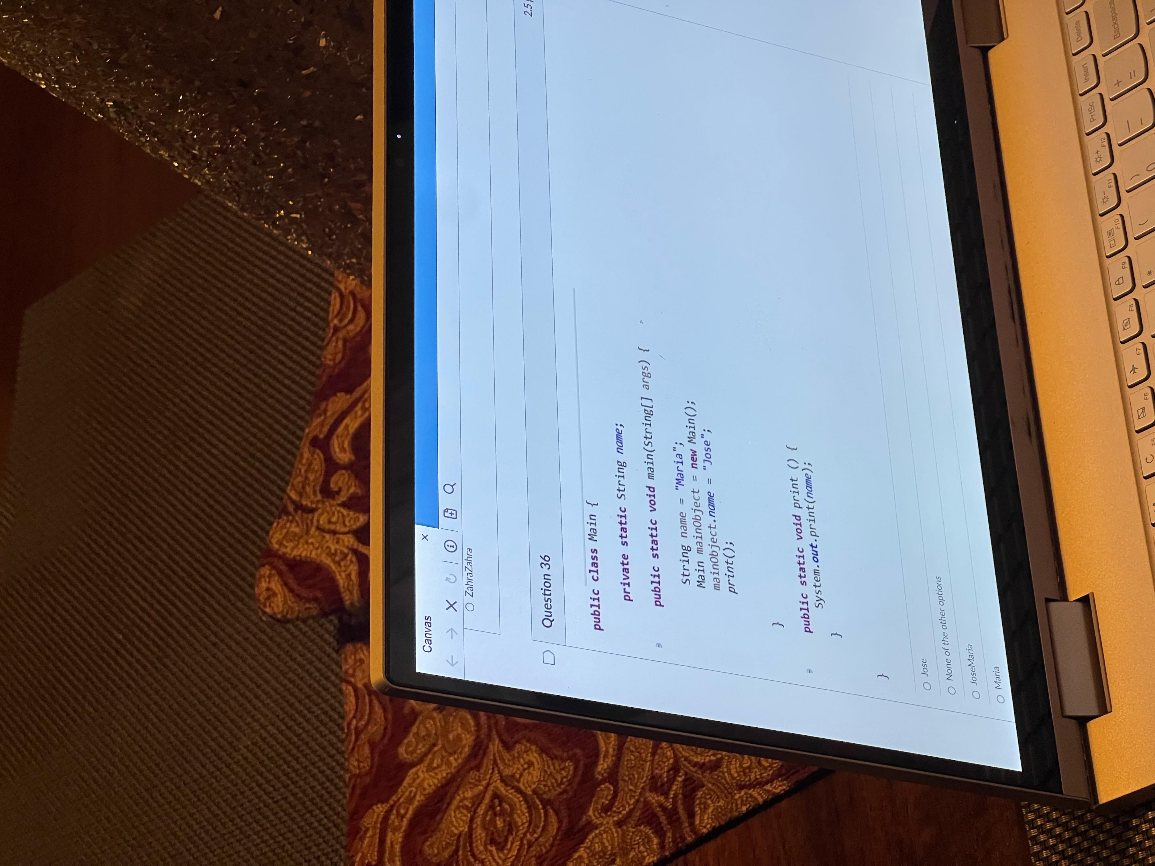 Solved Question 36 public class Main \{ private static | Chegg.com