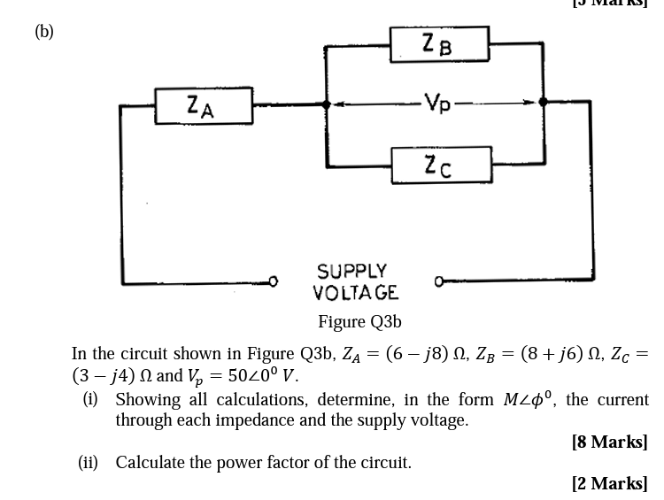 Solved (b) In the circuit shown in Figure Q3b, \\( | Chegg.com