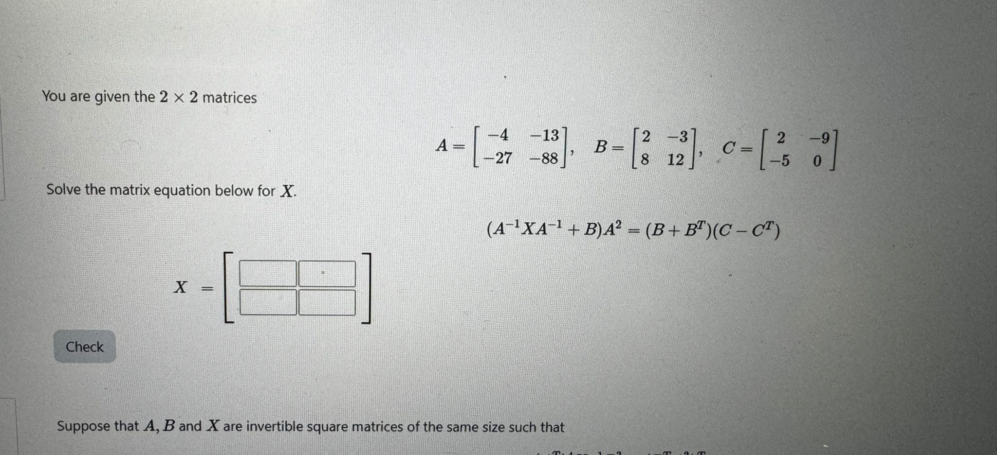 Solved You are given the 2×2 | Chegg.com