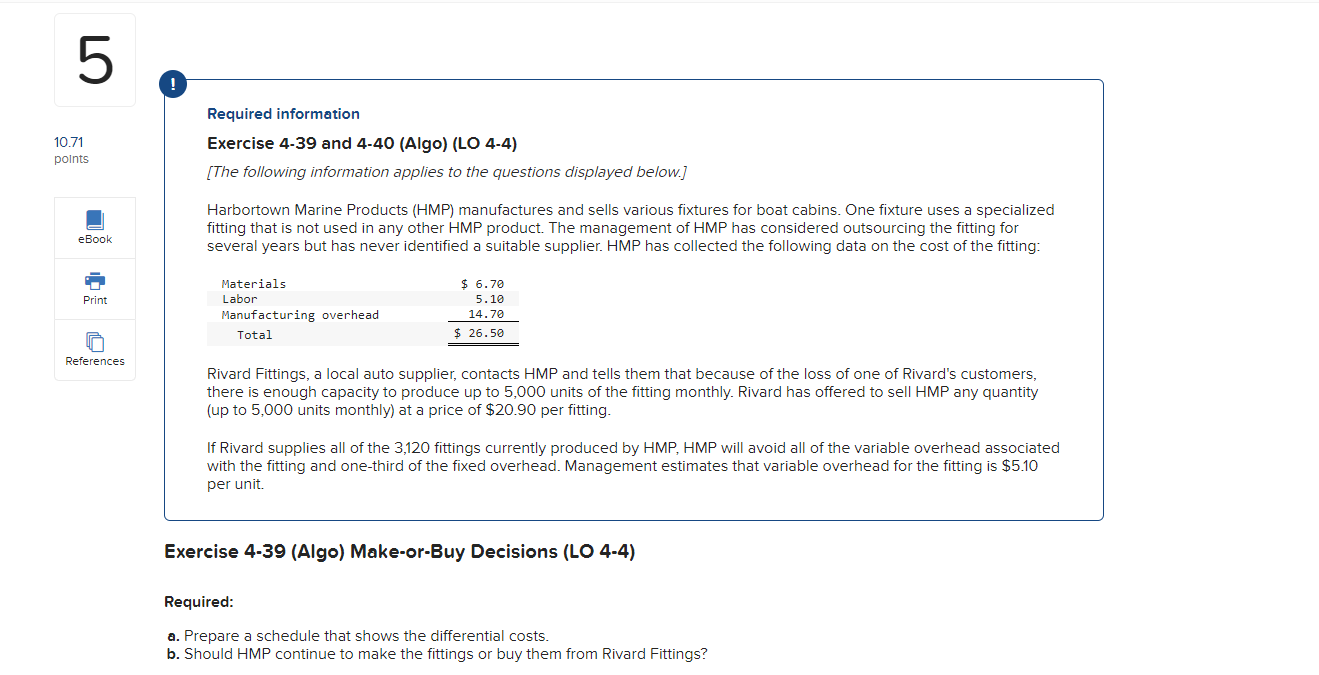 Solved Required information Exercise 4-39 and 4-40 (Algo) | Chegg.com Solved Required information Exercise 4-39 and 4-40 (Algo) | Chegg.com