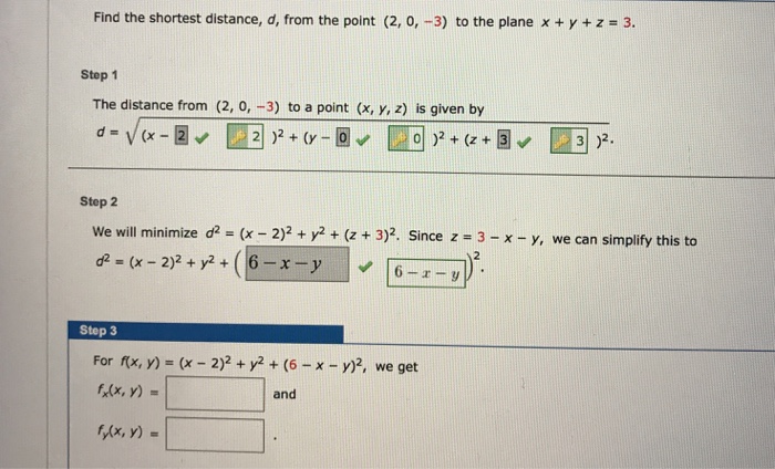 Solved Find the shortest distance, d, from the point (2, | Chegg.com