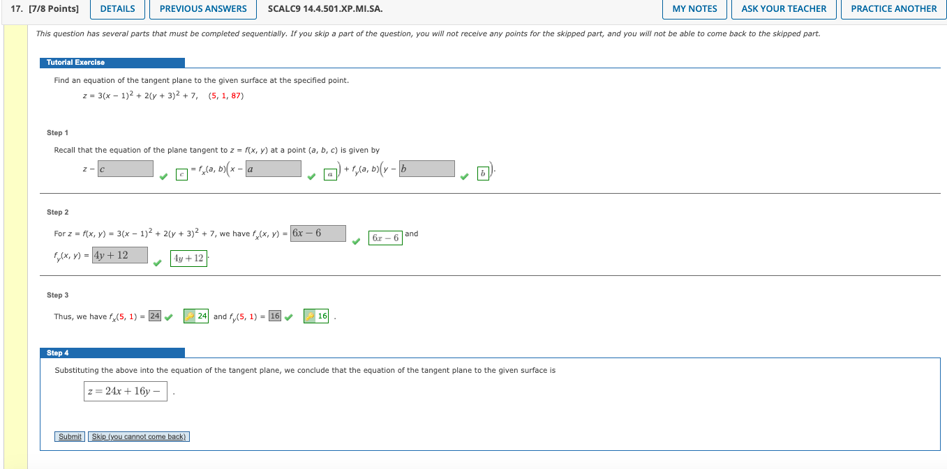 Solved 17. [7/8 Points) DETAILS PREVIOUS ANSWERS SCALC9 | Chegg.com