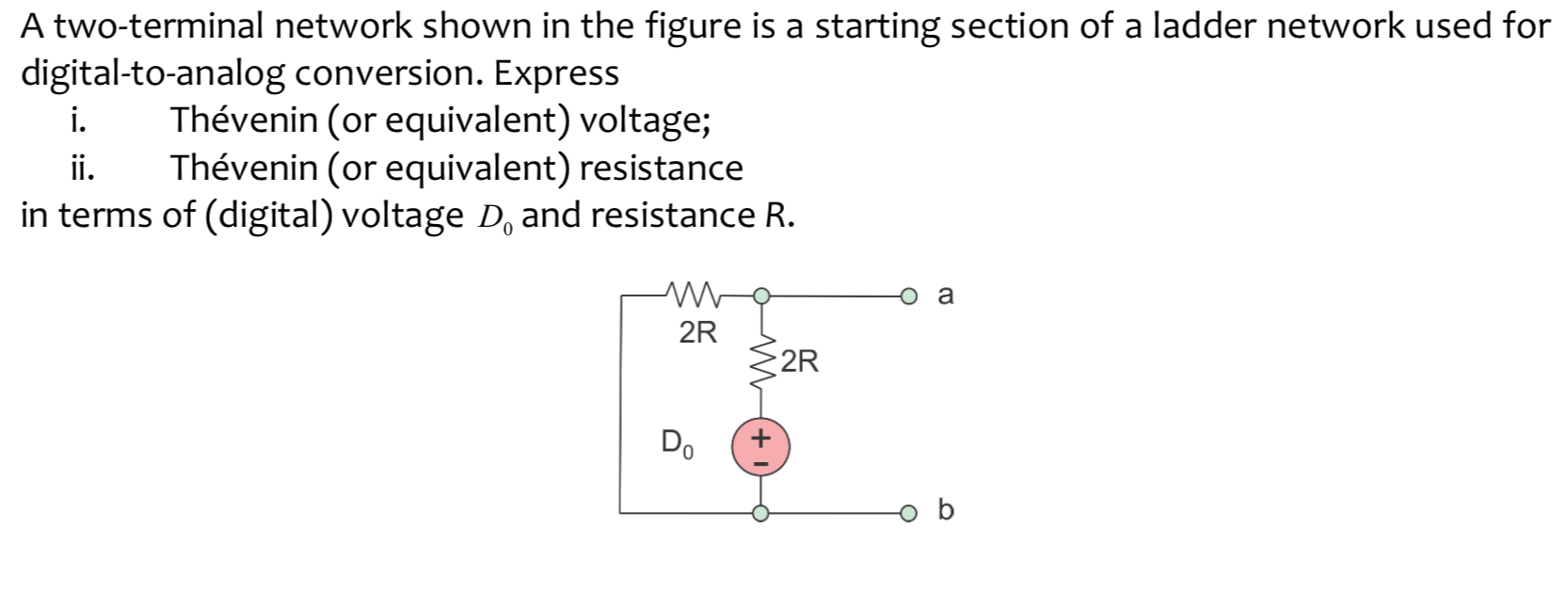 Solved A two-terminal network shown in the figure is a | Chegg.com