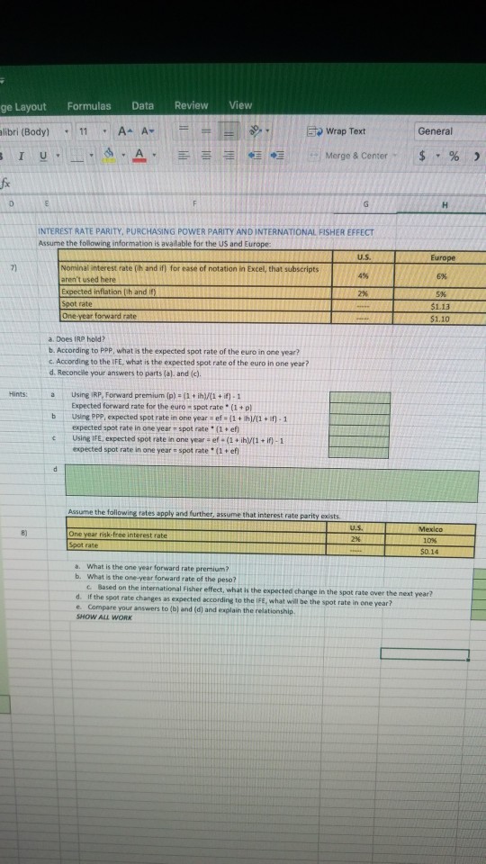 Solved ge Layout Formulas Data Review View libri (Body) , | | Chegg.com