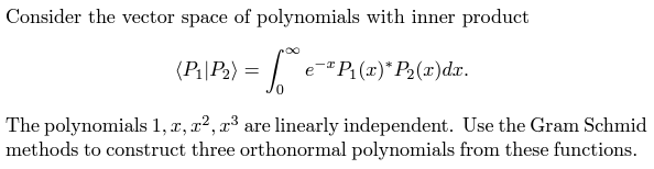 Solved Consider the vector space of polynomials with inner | Chegg.com
